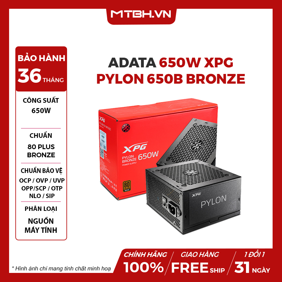 Nguồn Máy Tính Adata 650W XPG Pylon 650B Bronze | Shopee Việt Nam