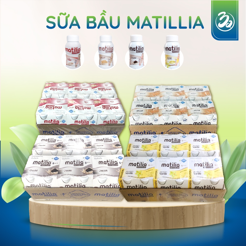 Sữa bầu Matilia Pháp - Vị Chocolat, Vanille , Bích Quy - ( Thùng 24 ...