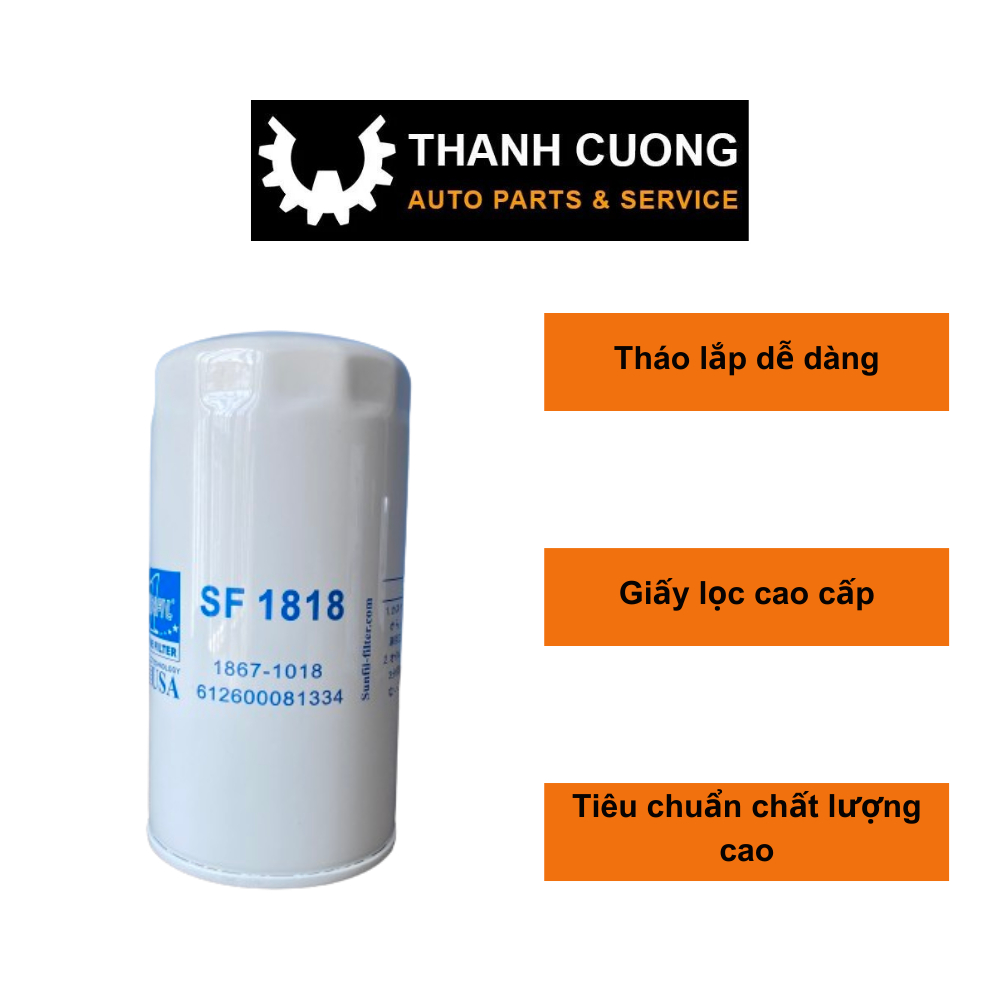 Lọc Dầu, Lọc Nhiên Liệu Diesel Xe Tải Lớn Dongfeng, Howo, Shacman,Foton 8-11 Tấn..Hàng Sunfil ...