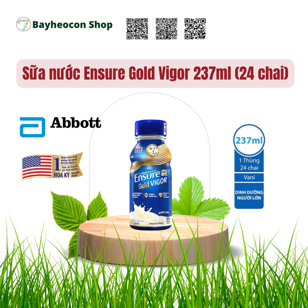 [Date mới] Thùng 24 chai Sữa nước Abbott Ensure Gold Vigor 237ml/chai ...