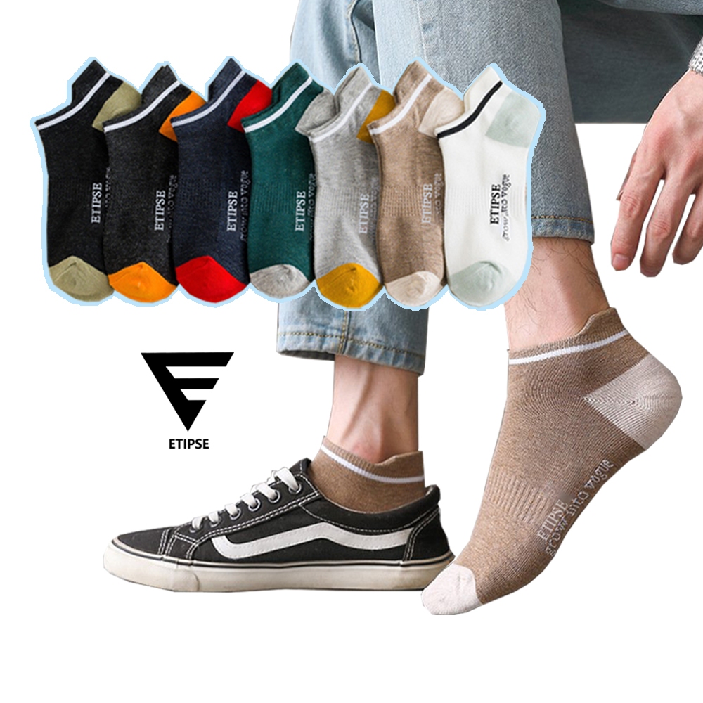 Set 7 đôi tất nam Etipse cổ Thuyền, cotton cao cấp phong cách tất Hàn ...