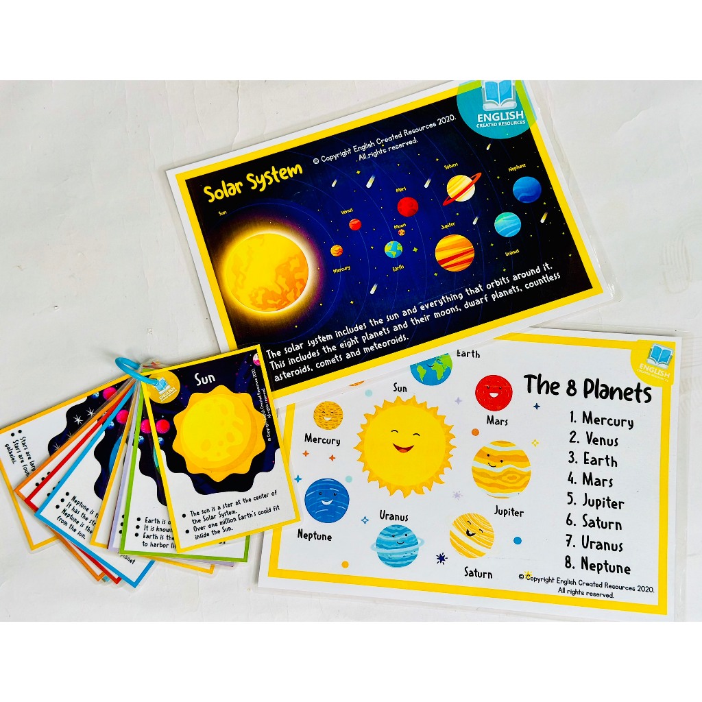 Học liệu Space Flashcard- Thẻ học liệu các hành tinh | Shopee Việt Nam