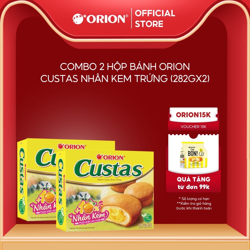 Combo 2 Hộp Bánh Orion Custas Nhân Kem Trứng (282g/hộp) | Shopee Việt Nam