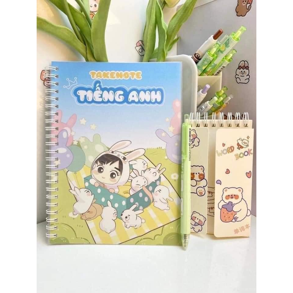 Cuốn sổ tay tổng hợp NGỮ PHÁP TIẾNG ANH từ lớp 4-12 ,cuốn Sổ lò xo take ...