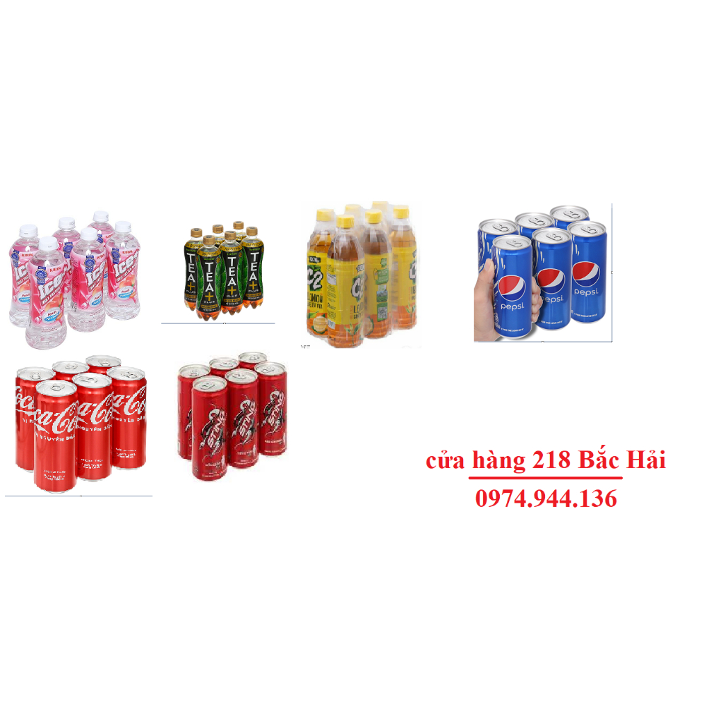 Combo 6 chai Sting, coca, pepsi, 7up, C2, Teaplus, Revice, ICE, Latte ...