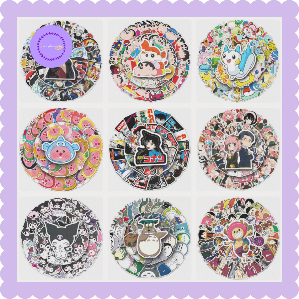 Set 50 miếng sticker Loopy, Sanrio, Conan, Totoro, Onepiece chống nước ...