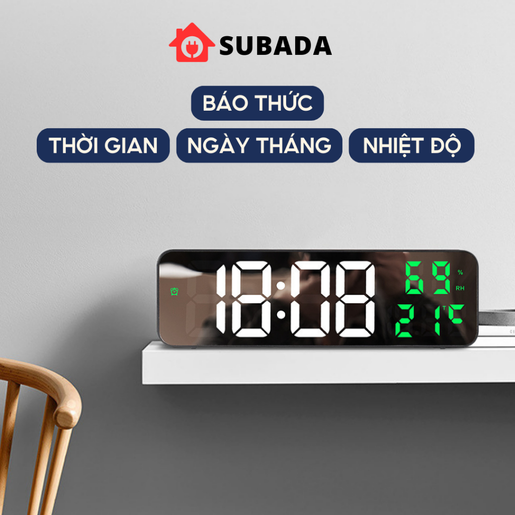 Đồng hồ điện tử led có báo thức để bàn hoặc treo tường trang trí phòng ...