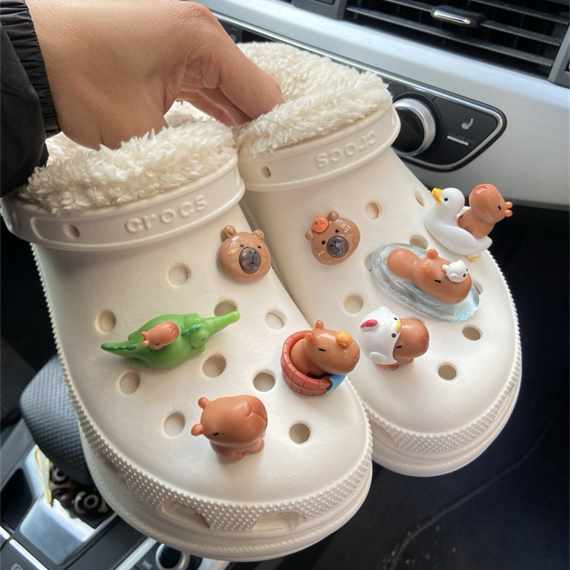 Set Sticker Charm Capybara, phụ kiện trang trí dép crocs charm Jibbitz ...