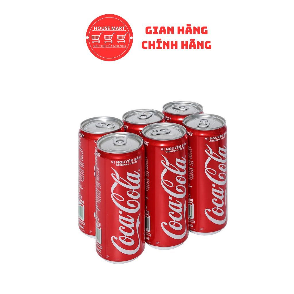 Lốc 6 Lon Coca Cola Vị Nguyên Bản Lon 235ml / 320ml | Shopee Việt Nam