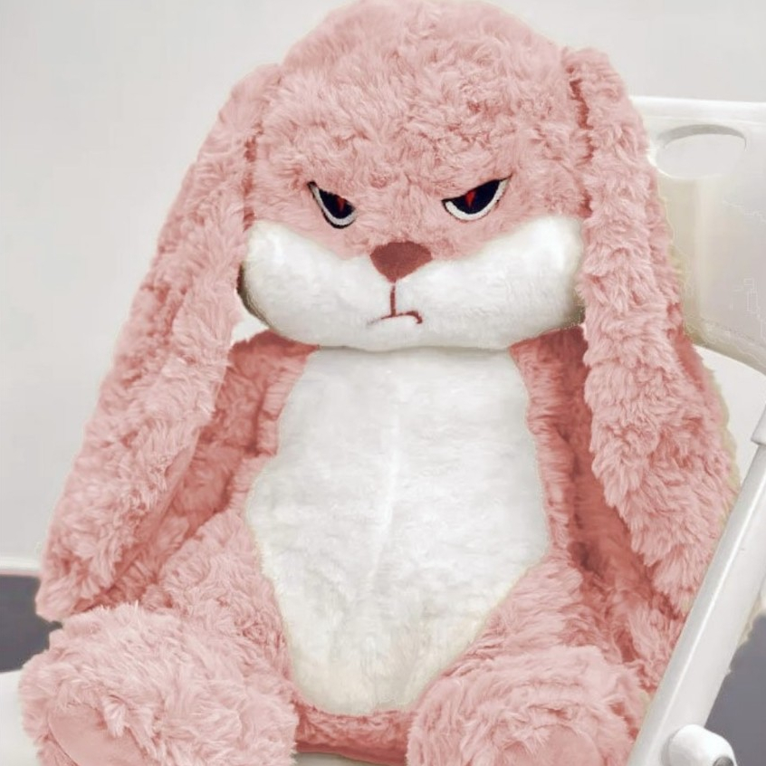 Gấu Bông Thỏ quạo Màu Hồng Đáng Yêu, Thỏ Giận Dữ Mặt quạu Hồng Phấn ...