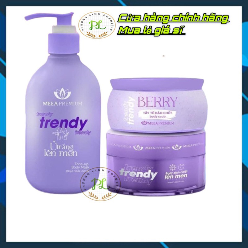 Combo Ủ Trắng Lên Men Trendy, Kem Body Trendy, Tẩy Tế Bào Chết Body ...