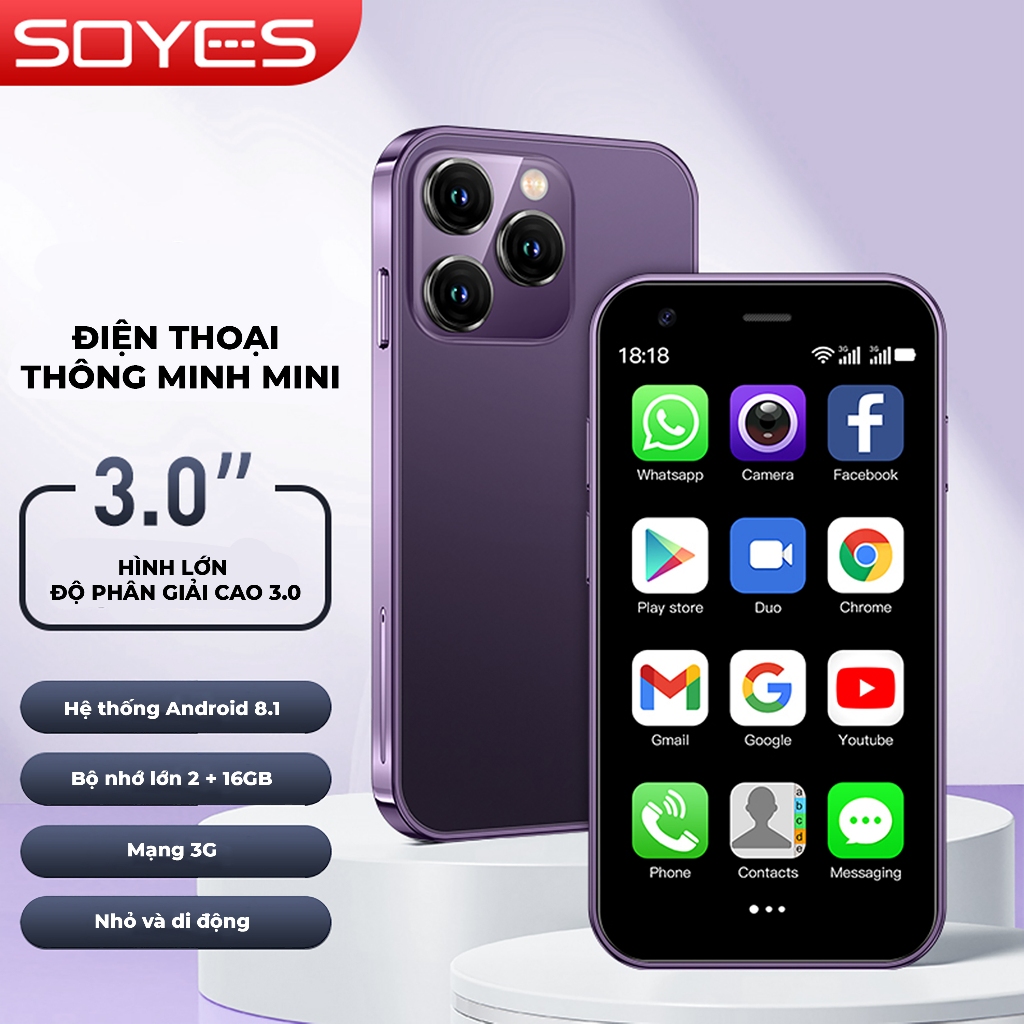 Điện thoại mini siêu nhỏ cảm ứng Soyes XS15 mới Ram 2gb Rom 16gb ...