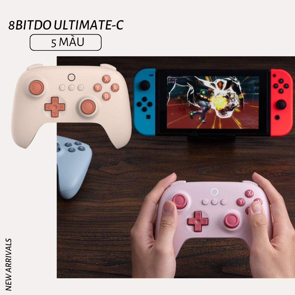 Tay cầm 8Bitdo Ultimate 2C Bluetooth Controller cho Nintendo Switch hỗ trợ Wake Up, Motion ...