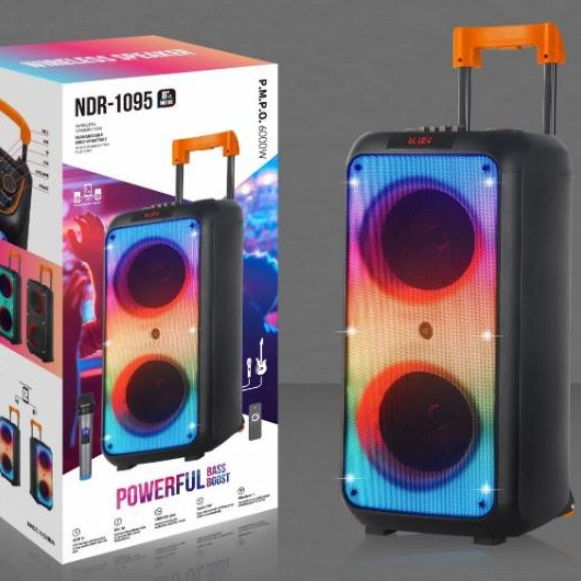 Loa Kéo Karaoke NDR-1095 Chính Hãng Có LED RGB, Công Suất 400W, Kèm Micro Không Dây, BH 12 Tháng ...