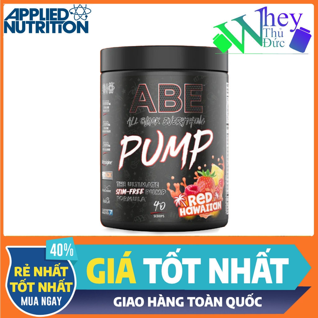 Tăng sức mạnh ABE PUMP không caffeine Applied Nutrition 40 Scoops 500g ...