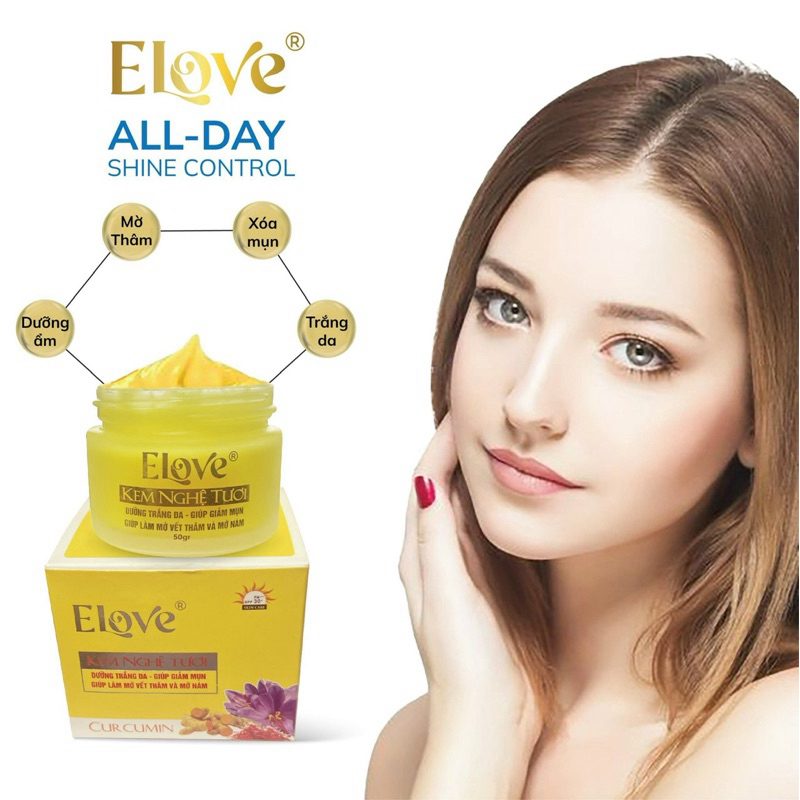 Kem nghệ tươi ELove 50gr - dưỡng trắng da tự nhiên - giảm mụn , mờ thâm ...