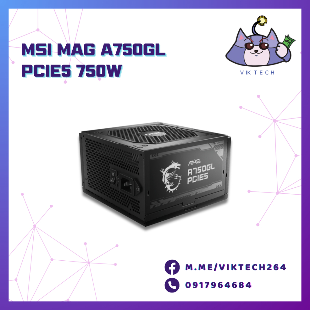 Nguồn máy tính MSI MAG A750GL PCIE5 750W 80 Plus Gold MAG-A750GL-PCIE5 ...