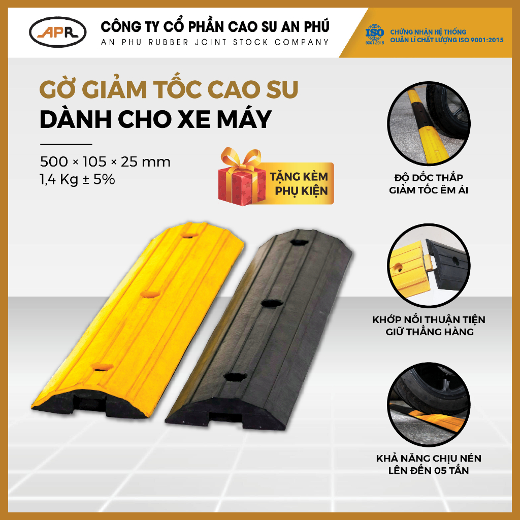 Gờ Giảm Tốc Cao Su An Phú 105 Đen Vàng Dành Cho Xe Máy | Shopee Việt Nam