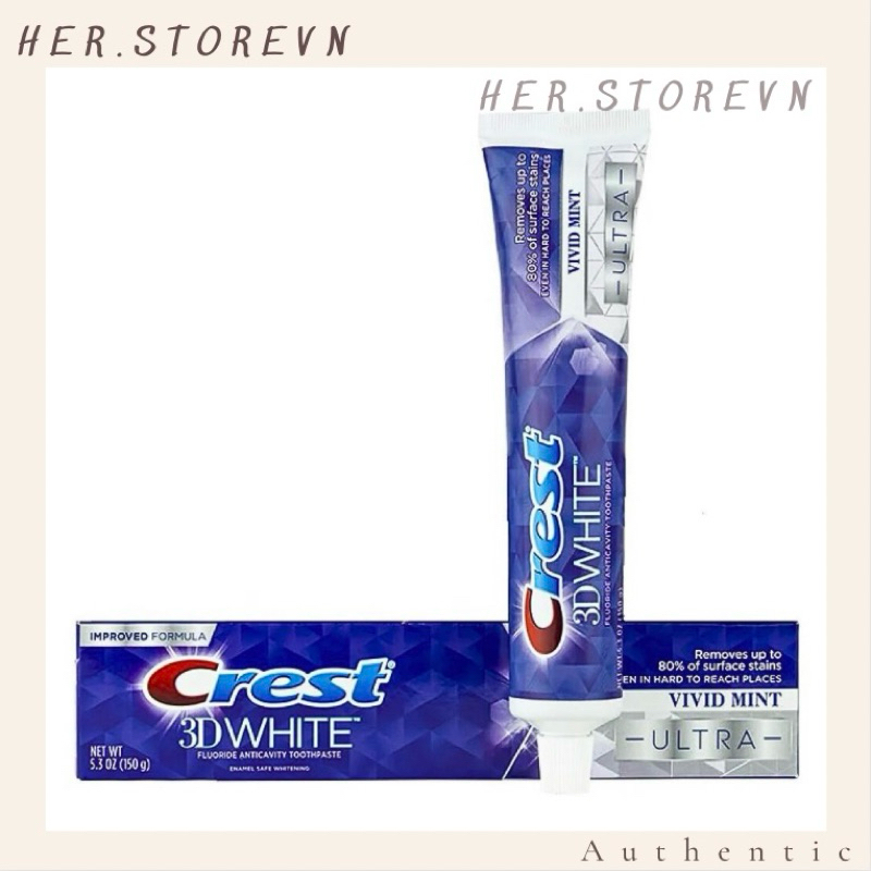 Kem Đánh Răng Crest 3D White Vivid Mint Ultra 147g | Shopee Việt Nam