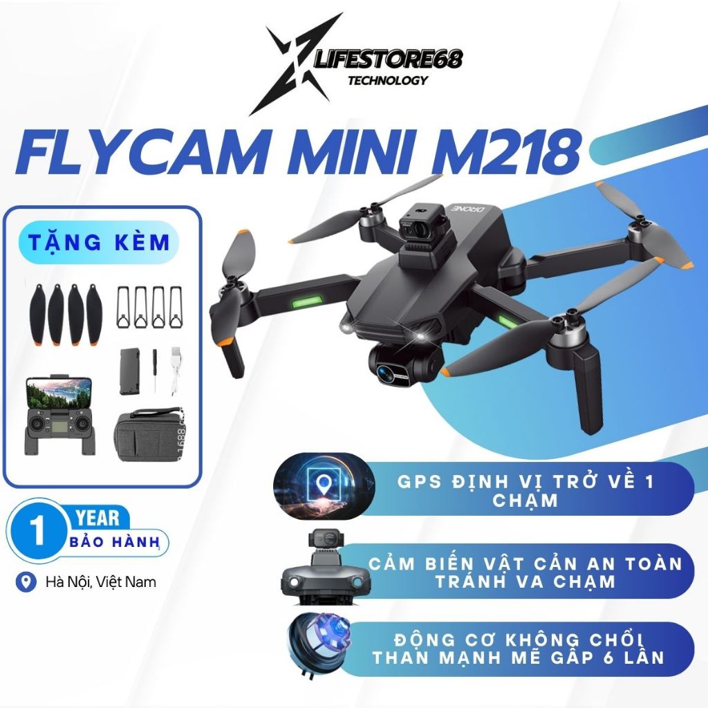 Flycam mini M218, Máy bay điều khiển từ xa camera 1080p Gymbal cơ học ...