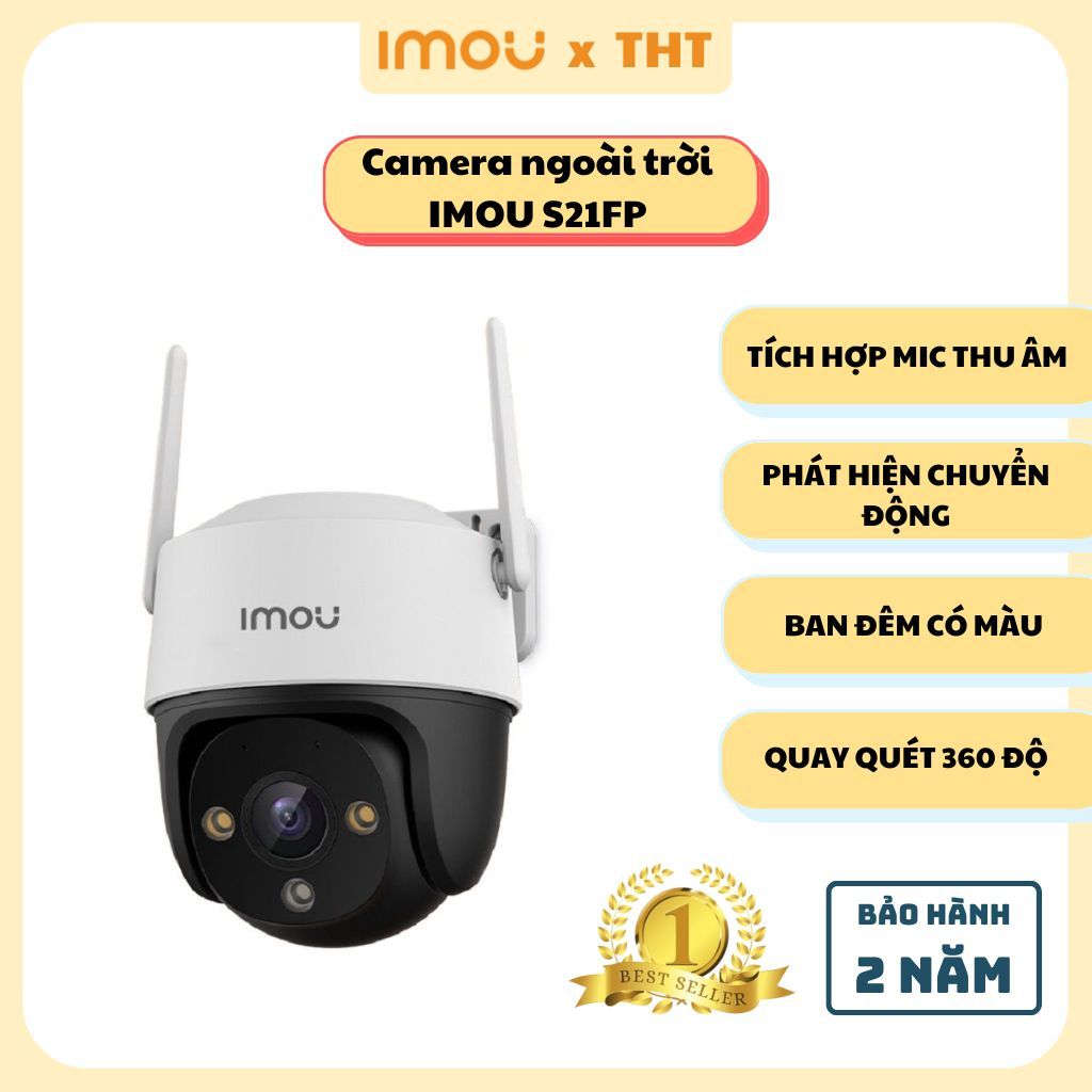 Camera Wifi không dây ngoài trời IMOU S21FP xoay 360 độ, tích hợp đèn ...