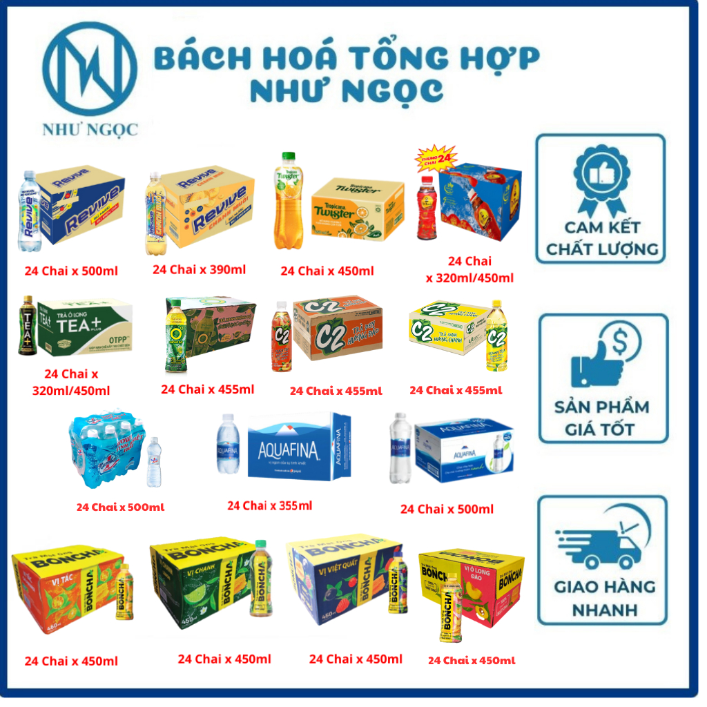 THÙNG 24 CHAI - Olong/ Boncha/ Dr Thanh/ C2/ 0 Độ/ Twister/ Nước Suối - Bách Hóa Tổng Hợp Như ...