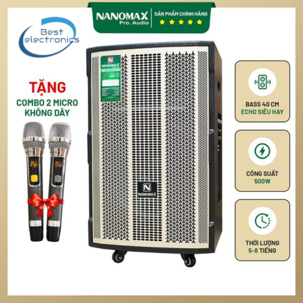 Loa Kéo Nanomax S-15D1 - Bass 40cm, 500w, Karaoke Bluetooth - Tặng Kèm 2 Micro Hát Karaoke ...