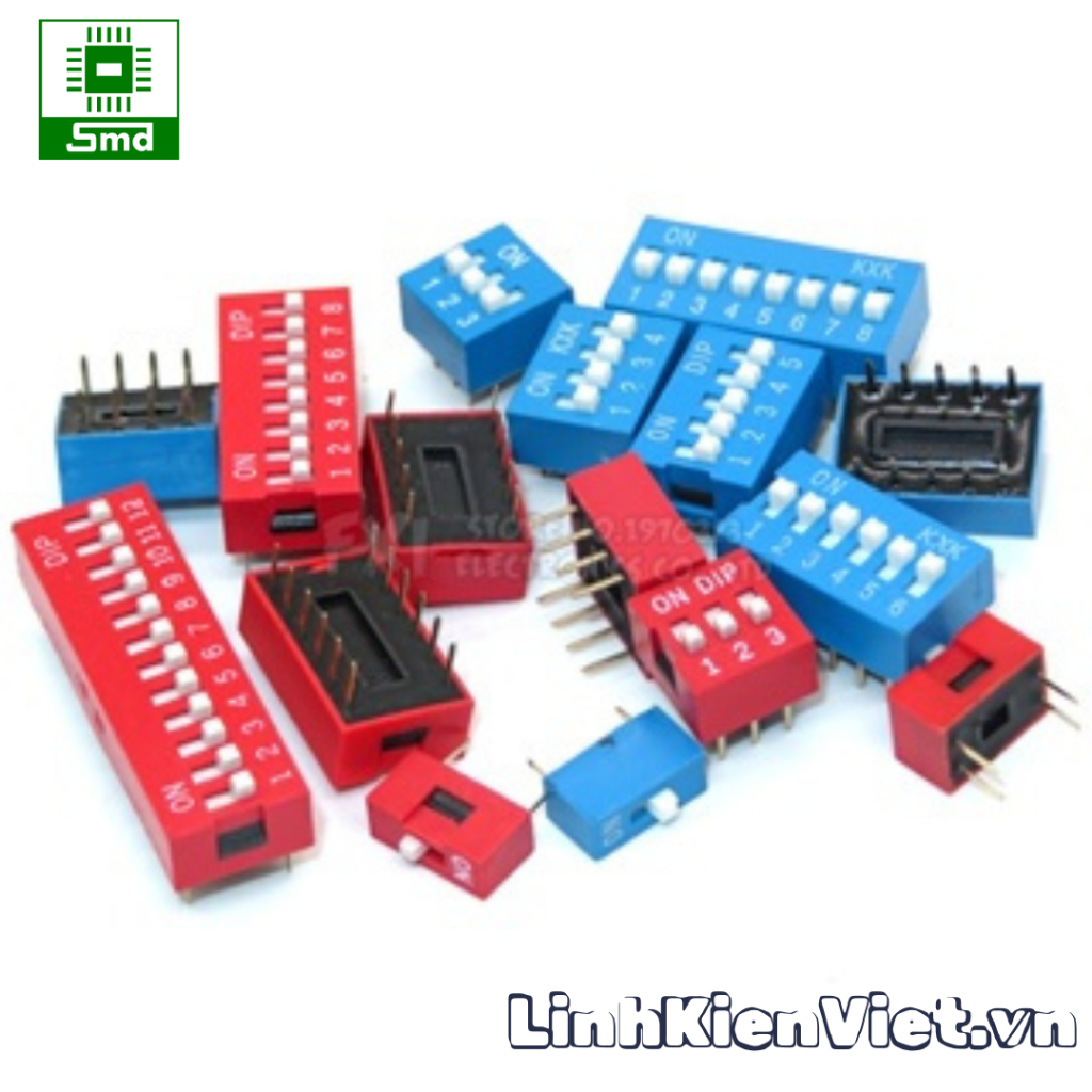 Set 5 Công tắc Bit, công tắc gạt bit màu đỏ/xanh các loại switch gạt ...