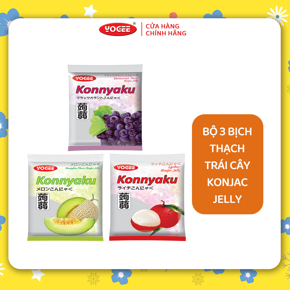 Bộ 3 bịch Thạch trái cây YOGEE Konjac Jelly 140g (1 bịch có 10 gói nhỏ ...