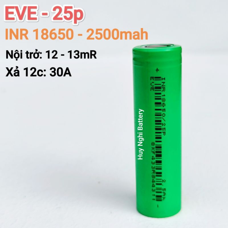 Pin 18650 EVE 25P Mới - Dung lượng 2500mah Xả 30a | Shopee Việt Nam