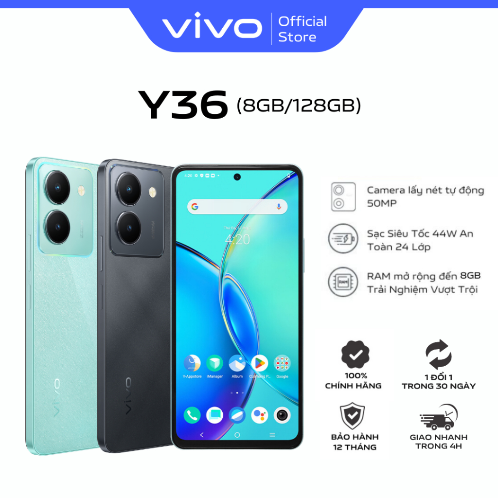 Điện thoại Vivo Y36 (8GB/128GB) - Xanh Sóng Biển - Hàng Chính Hãng | Shopee Việt Nam