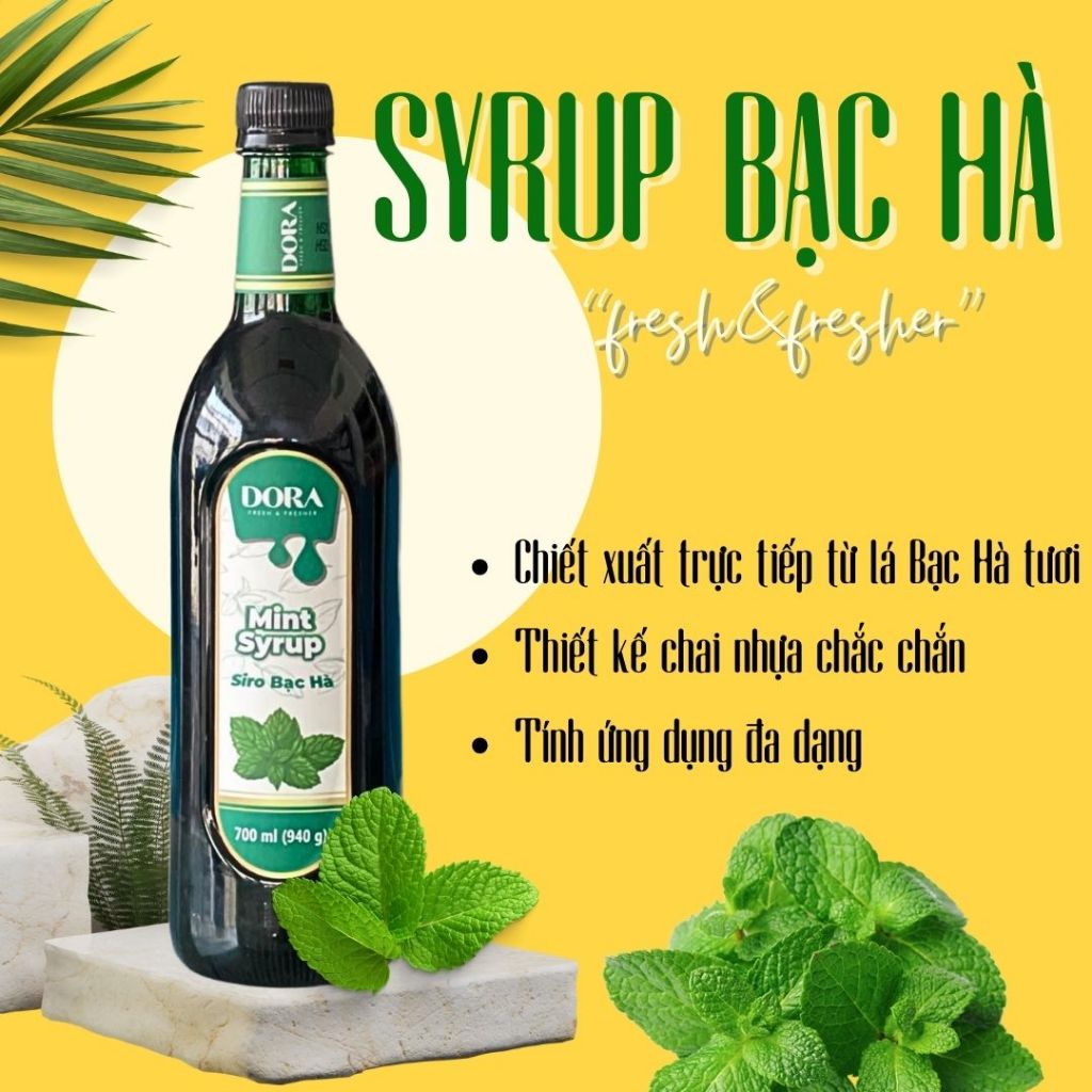 Syrup, siro Bạc Hà Dora đậm đặc - chai nhựa 700ml | Shopee Việt Nam