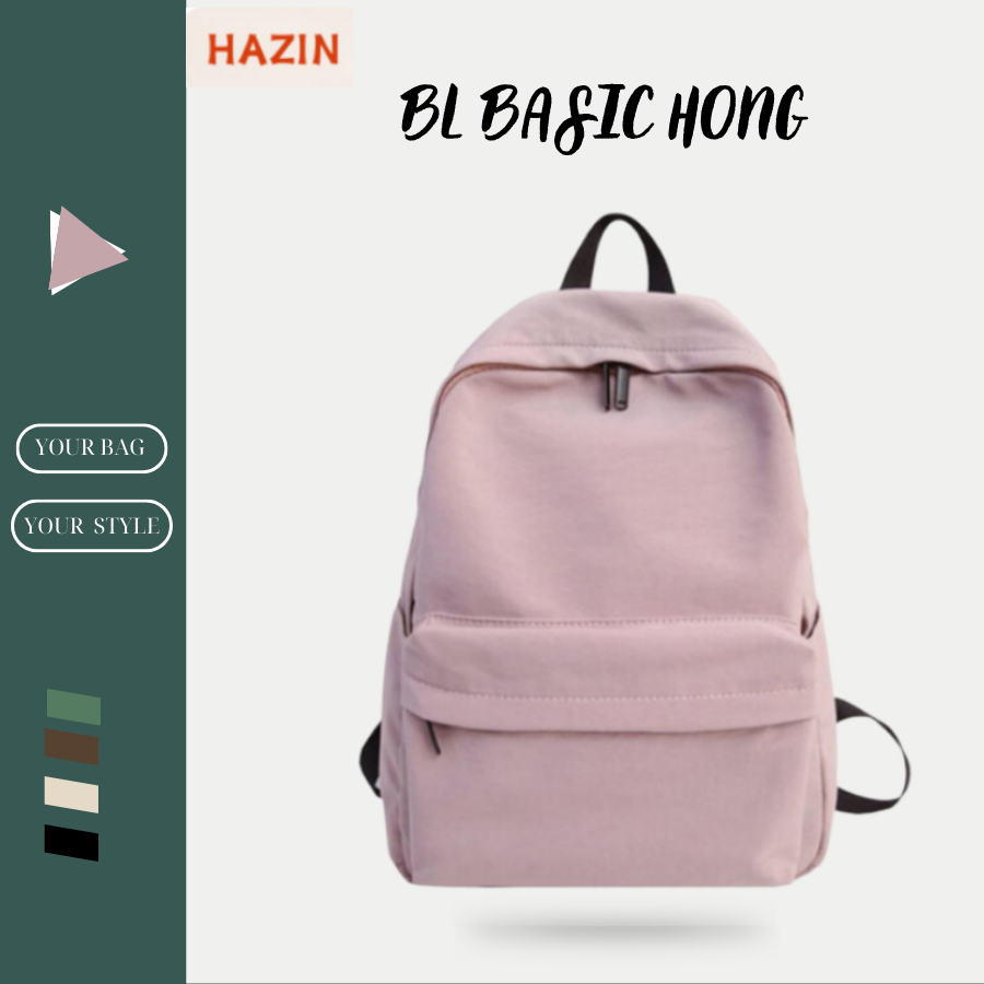 Balo trơn basic đi học HAZIN chống thấm nước đựng vừa laptop 16 inch ...