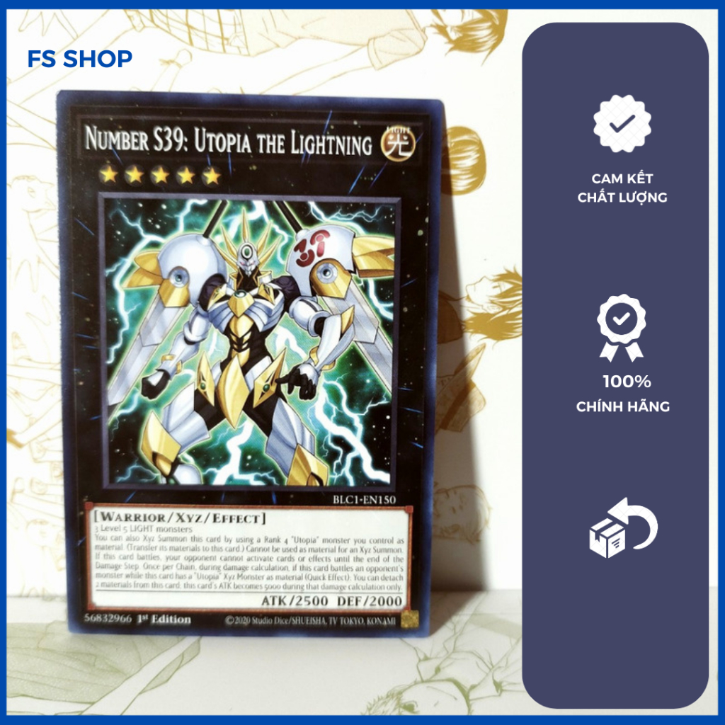 [FS Yugioh] Thẻ Bài Yugioh Chính Hãng Number S39: Utopia the Lightning – Common | Shopee Việt Nam