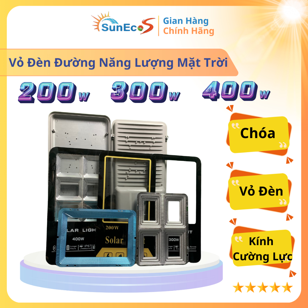 Vỏ Đèn Đường Năng Lượng Mặt Trời, Đèn Năng Lượng SUNECO 200W 300W 400W ...