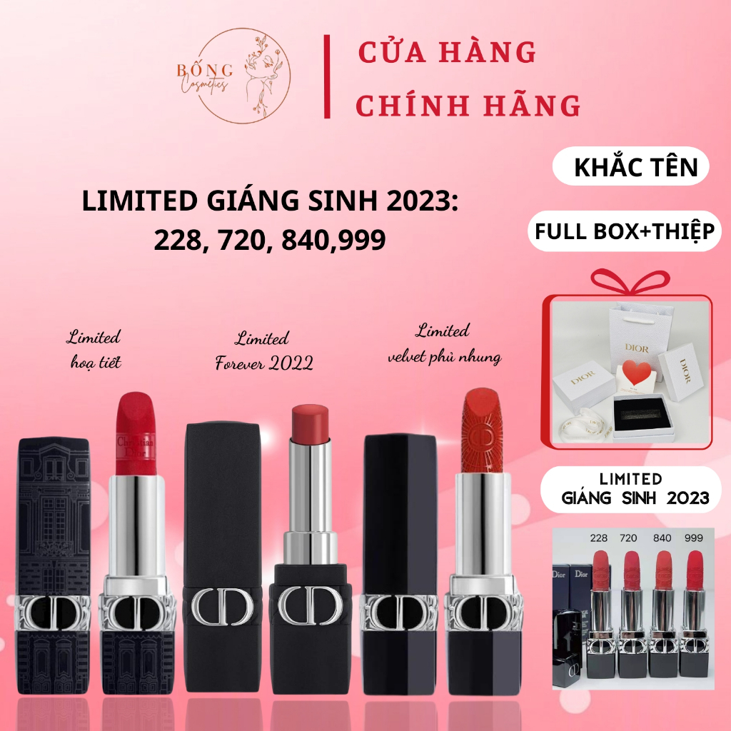Son môi Di.or. Rouge bản Limited,Satin,Velvet,Matte siêu Sang chảnh ...