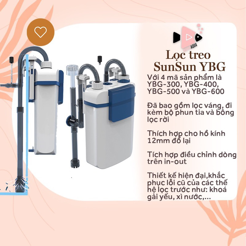 Lọc Treo Sunsun YBG 300 | 400 | 500 | 600 lọc thùng bể cá hồ thuỷ sinh ...