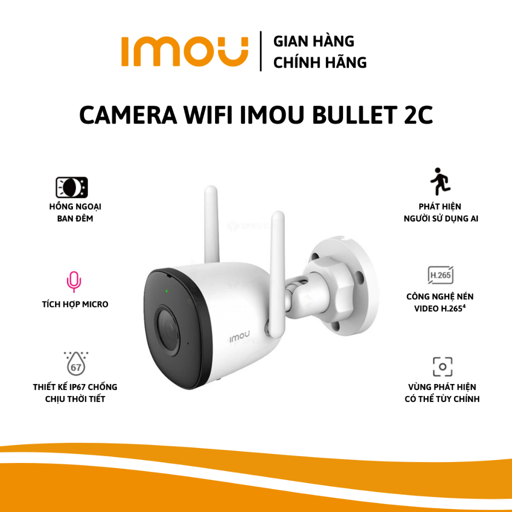 Camera Wifi Ngoài Trời IMOU BULLET 2C F42P 4MP Có MIC Hồng Ngoại Phát ...
