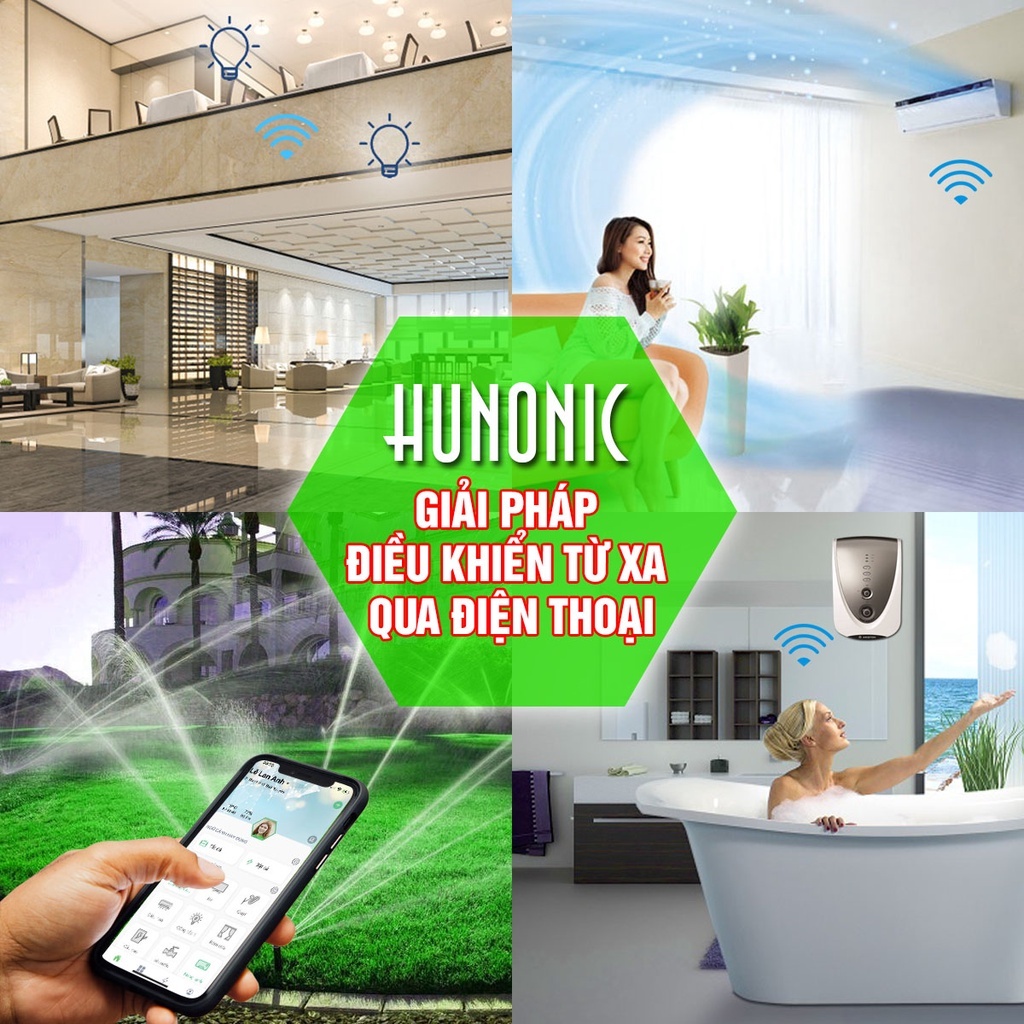 Công Tắc Thông Minh Wifi HUNONIC DATIC Hình Chữ Nhật Cảm Ứng 1-2-3-4 ...