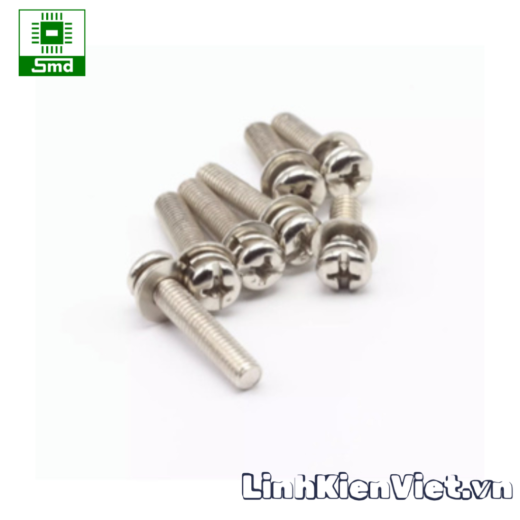 Gói 10c - Ốc/Bulong Lục 4 Cạnh PAKE kèm vòng đệm M3 M4 M5 các độ dài ...