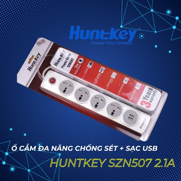 Ổ cắm điện đa năng chống sét Huntkey SZN507 | Shopee Việt Nam