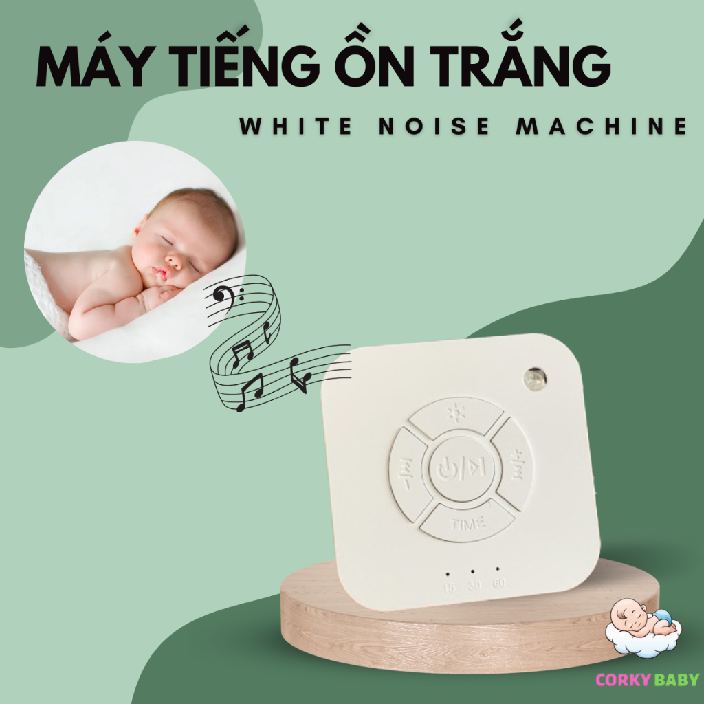Máy tạo tiếng ồn trắng White noise Corky baby Wn01 ru bé ngủ tích hợp 9 ...