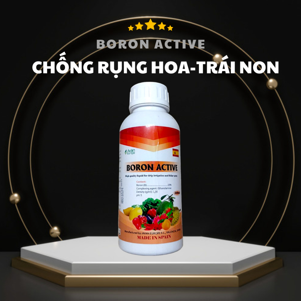 BORON ACTIVE, Chống rụng bông, rụng hoa, rụng trái non trên cây sầu riêng, cà phê, bơ, tiêu ...