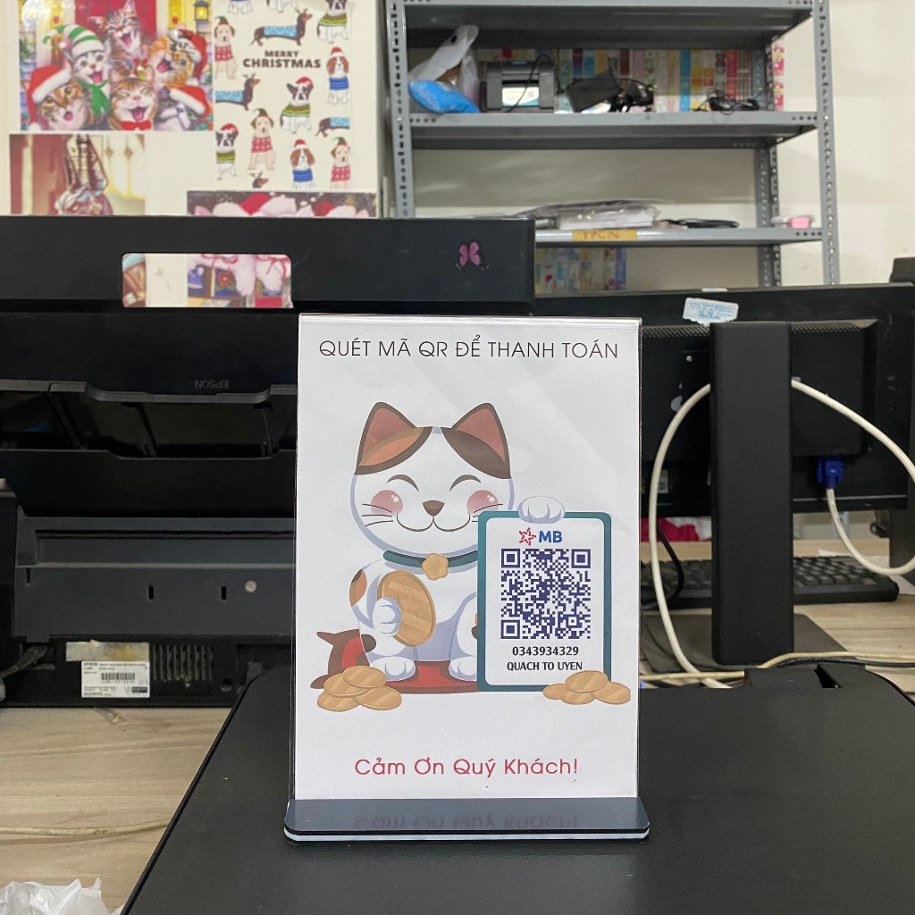 Standee Để Bàn In Mã QR MÈO THẦN TÀI - Kệ Menu Qr - Mã Quét Qr - Có In ...