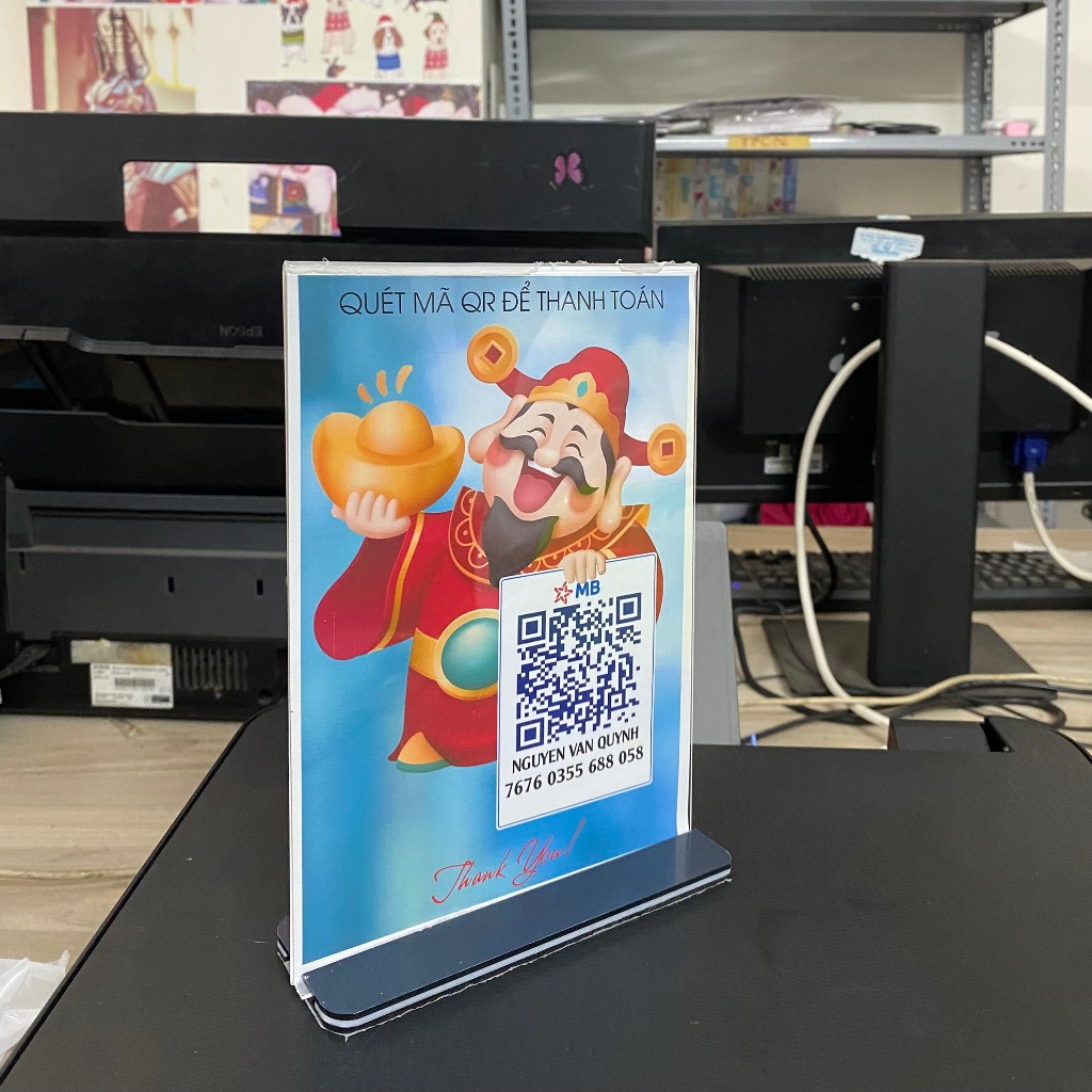 Standee Để Bàn In Mã QR THẦN TÀI MAY MẮN - Kệ Menu Qr - Mã Quét Qr - Có ...