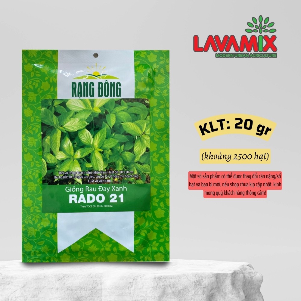 Hạt giống Rau Đay Xanh Rado 21 (20g~2500 hạt) hiệu Rạng Đông chịu nhiệt ...