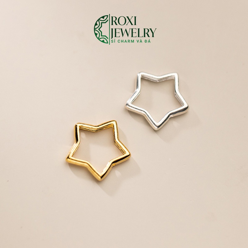 Chốt Khóa Bạc S925 Ngôi Sao 5 Cánh 8*13mm 2 Màu Xâu Vòng Handmade Xinh Xắn - MocS.135 - Roxi ...