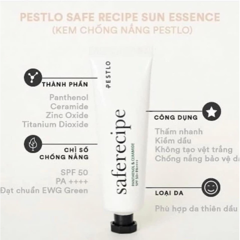 Kem Chống Nắng Pestlo Saferecipe Panthenol & Ceramide SPF 50+ 50ml ...