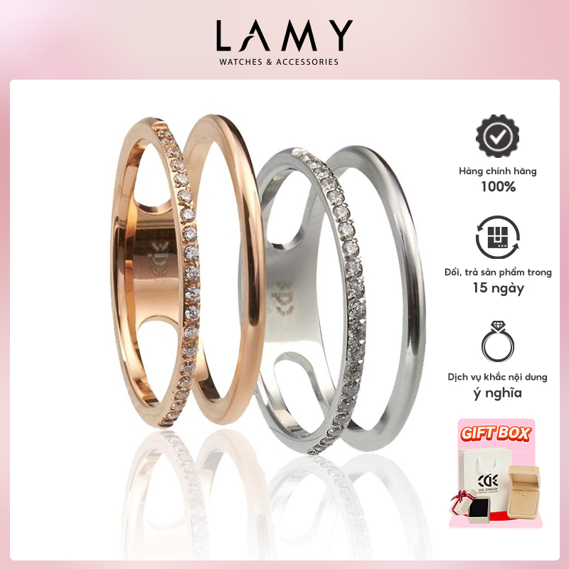Nhẫn CDE Elsa Crystal Dual Rose Gold Ring CDE8027 | Shopee Việt Nam