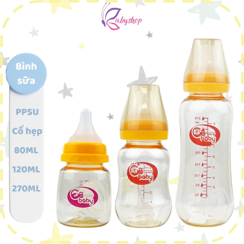 Bình sữa PPSU GB-Baby cổ hẹp dung tích 80ml 120ml 270ml (Tặng 1 núm ty và que chọc núm) | Shopee ...